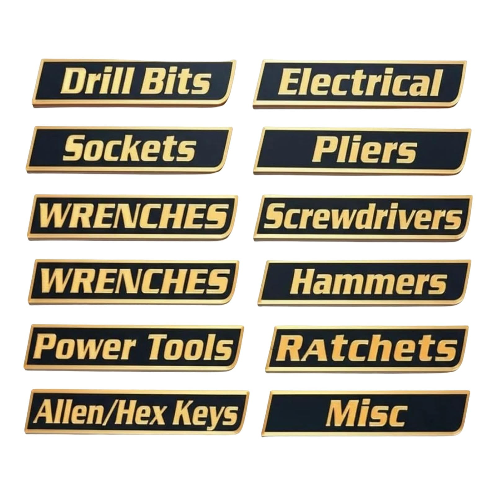 12 Pack of Magnetic Toolbox Labels, 3D-Printed Tool Box Labels, General ...