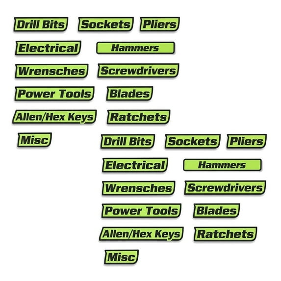 12 Pack of Magnetic Toolbox Labels,3D-Printed Tool Box Labels,General ...