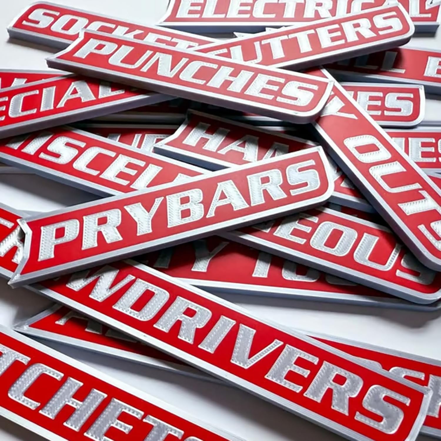 12 Pack of Magnetic Toolbox Labels, 3D-Printed Tool Box Labels, General ...