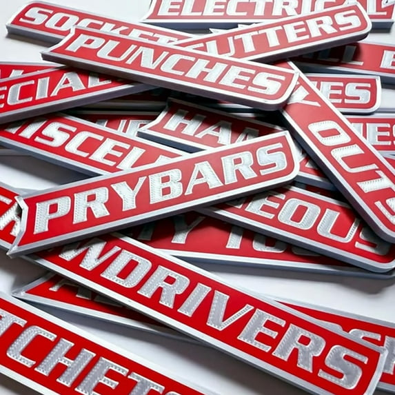 12 Pack of Magnetic Toolbox Labels, 3D-Printed Tool Box Labels ...