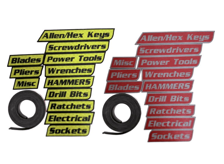 12 Pack Magnetic Toolbox Labels, 3D-Printed Tool Box Labels, Toolbox ...