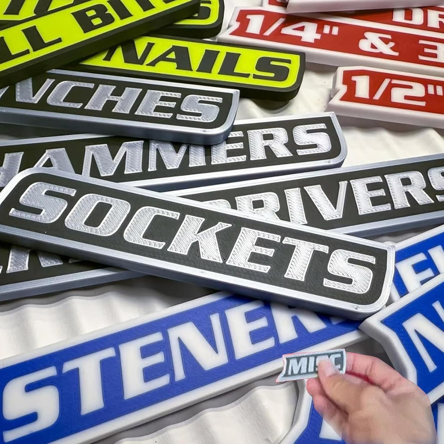 12 Pack of Magnetic Toolbox Labels, 3D Printed Tool Box Magnet Labels ...