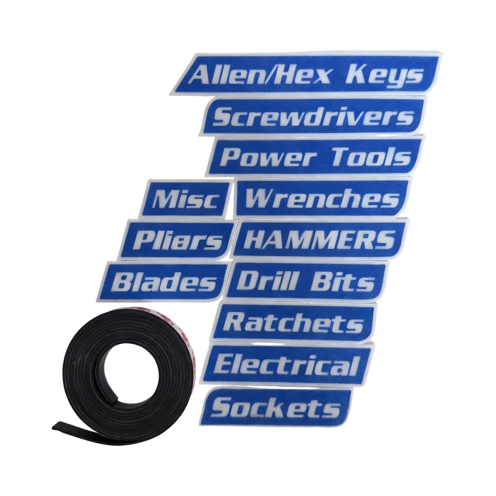 12 Pack Magnetic Toolbox Labels,3D Raised Letter Drawer Tags for Tool ...
