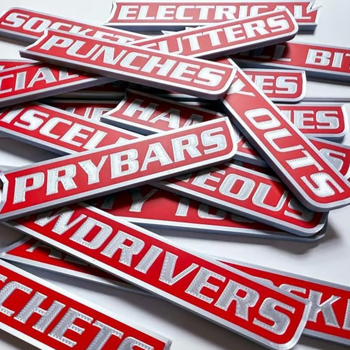 12 Pack Magnetic Toolbox Labels, 3D Raised Letter Drawer Tags for Tool ...