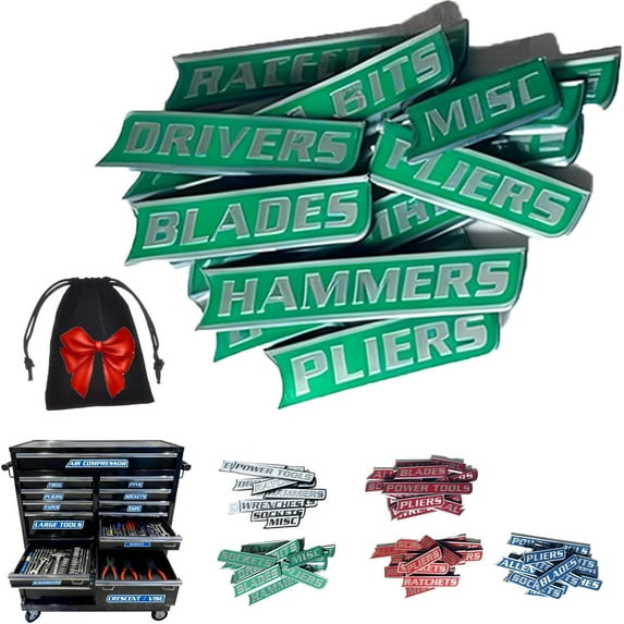 12 Pack of Magnetic Toolbox Labels,Custom Premium Magnetic Tool Box ...