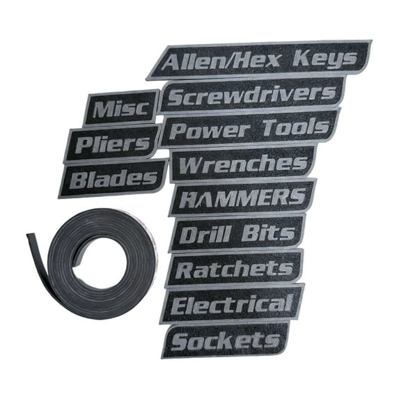 12 Pack of Magnetic Toolbox Labels,Durable 3D Printed Personalized ...