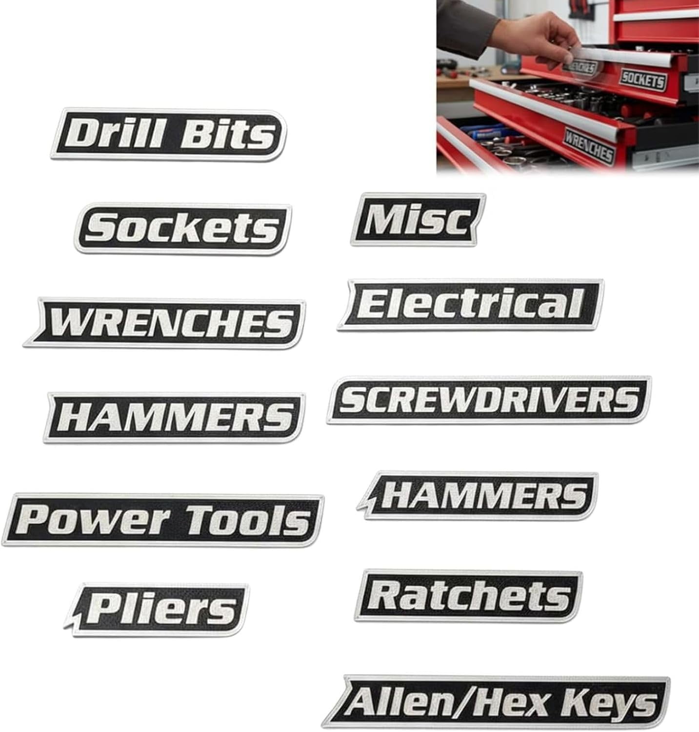 12 Pack Magnetic Toolbox Labels – Reusable 3D-Printed Tool Box Tags ...