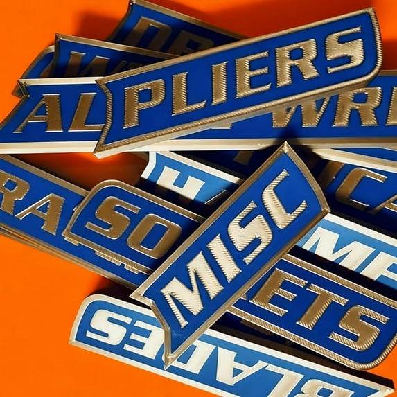 12 Pack of Magnetic Toolbox Labels, Reusable Tool Box Drawer Tags for ...