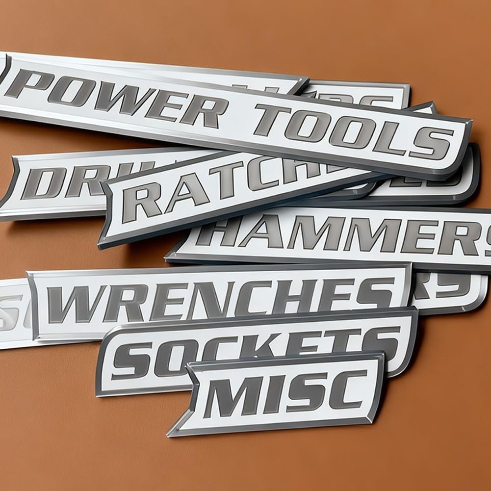 12 Pack of Magnetic Toolbox Labels, Reusable Tool Box Drawer Tags for ...