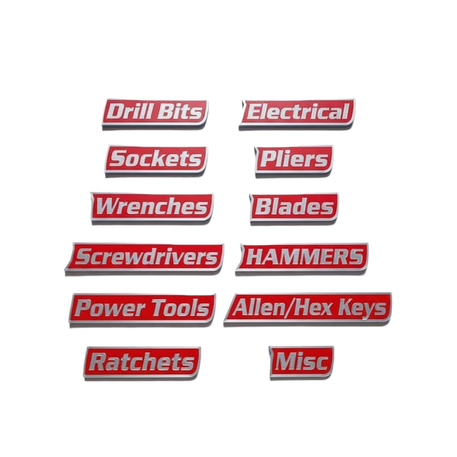 12 Pack Magnetic Toolbox Labels - Reusable Tool Chest Organizer Tags ...