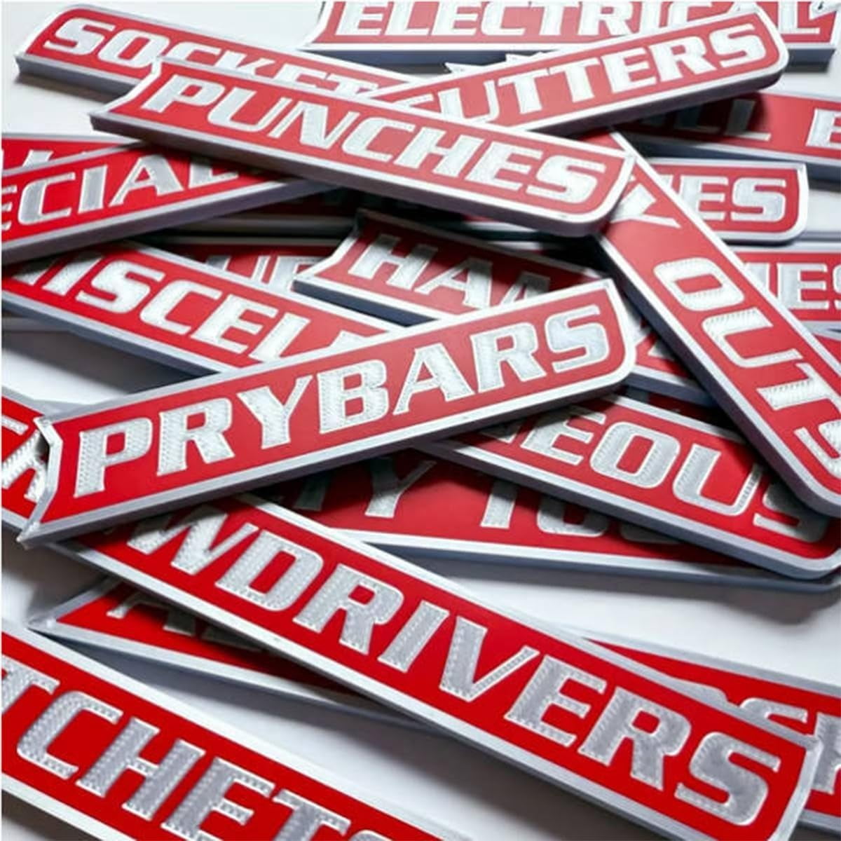 12 Pack of Magnetic Toolbox Labels Set of 12 - Adhesive Utility Cabinet ...