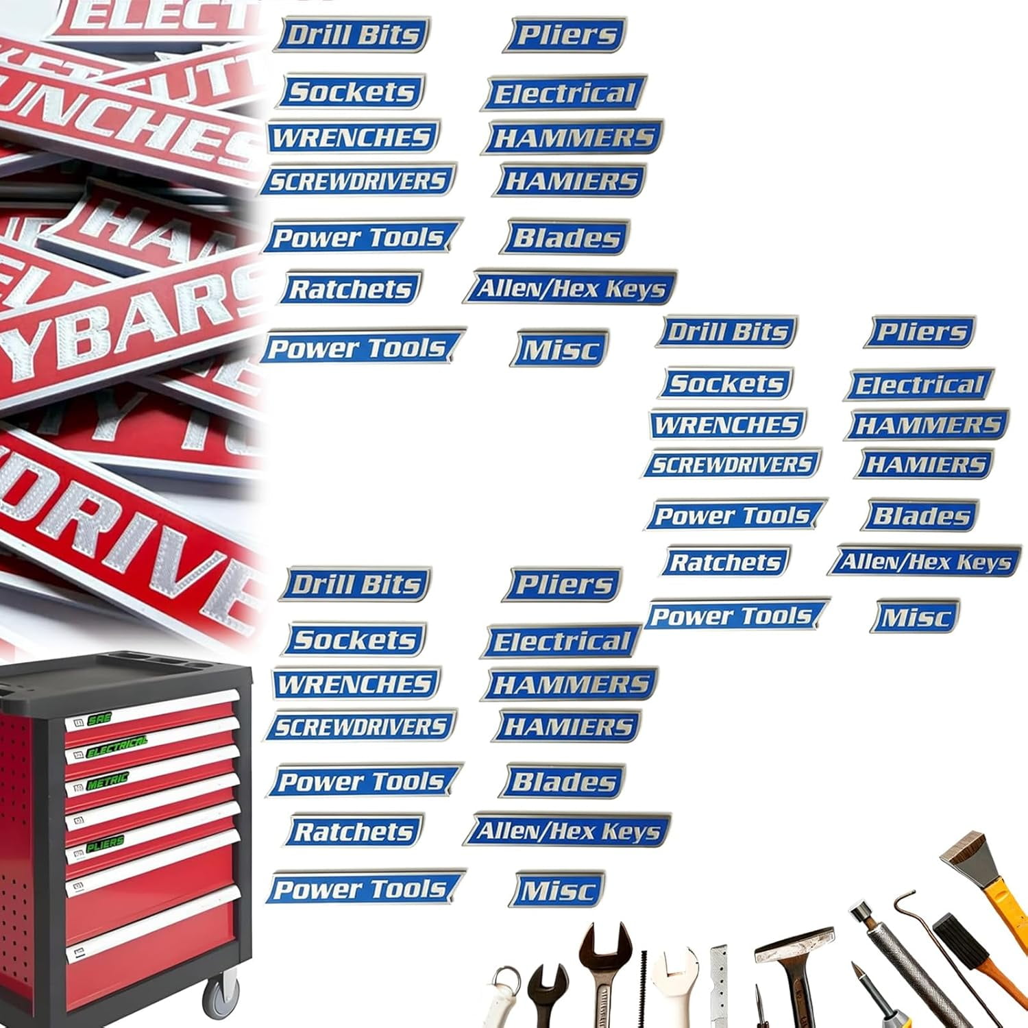 12 Pack of Magnetic Toolbox Labels, Toolbox Labels Magnetic, 3D Printed ...