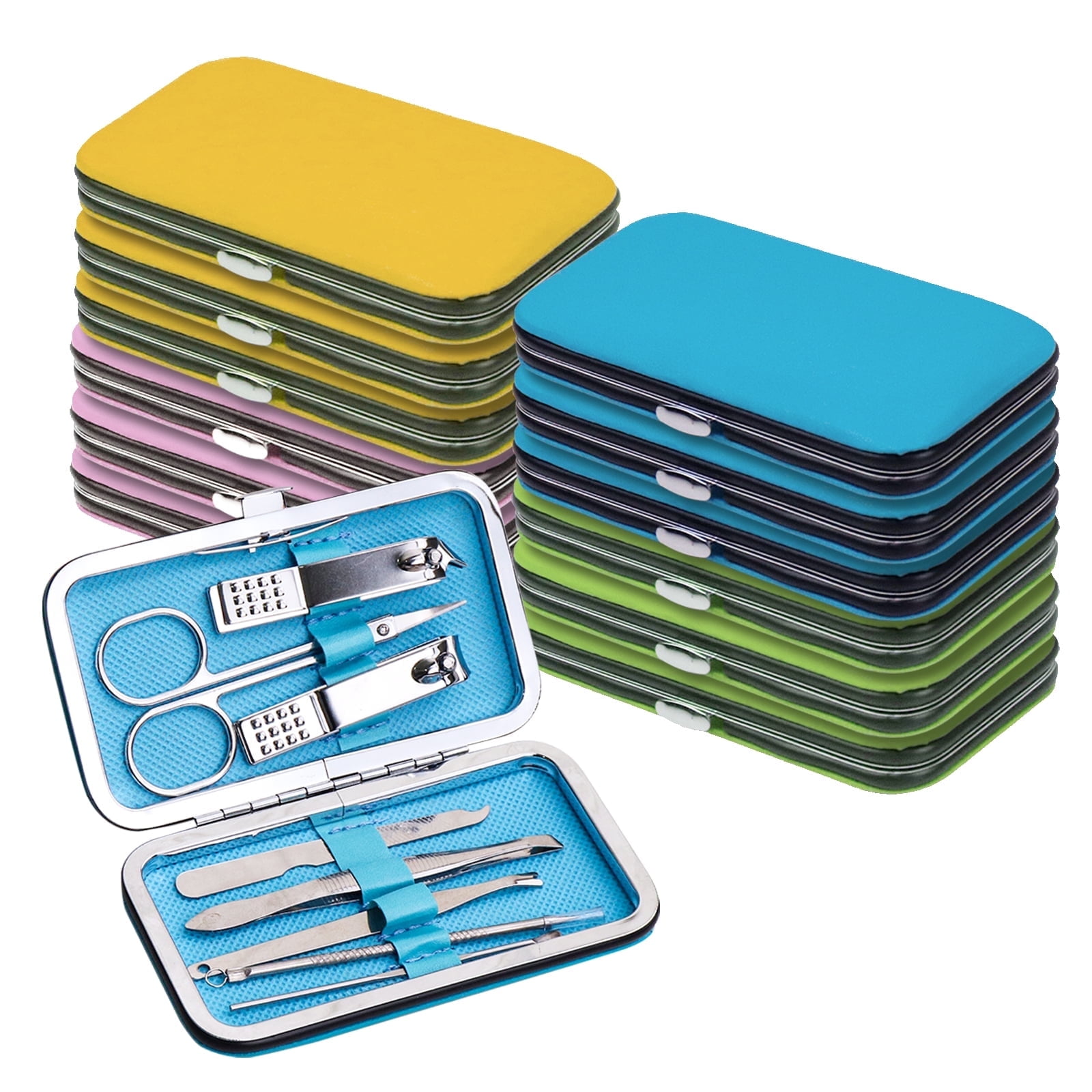 12 Pack Manicure Set Bulk, Nail Clippers Kit Stainless Steel Fingernail ...