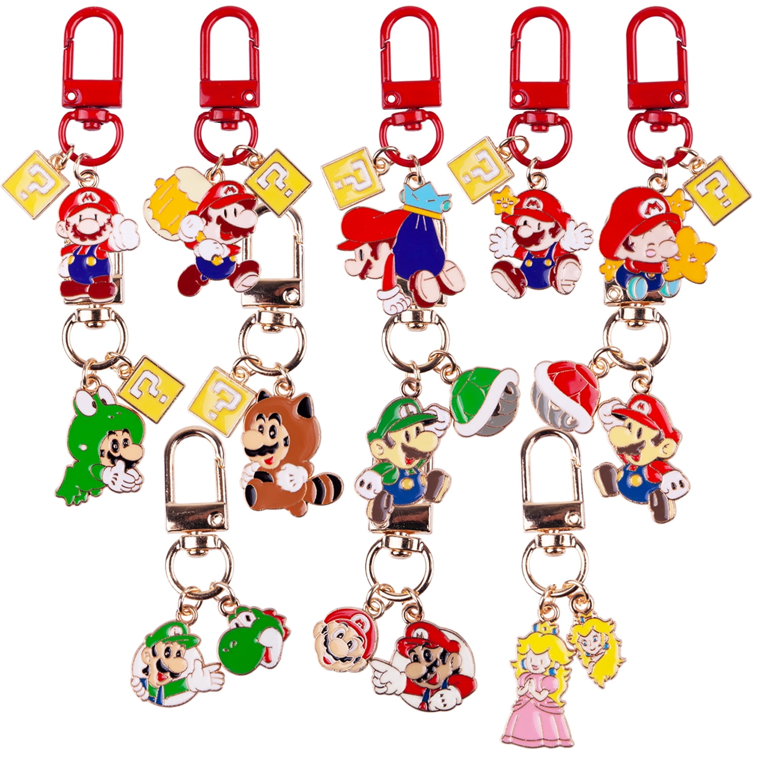 12-Pack Mario Video Game Character Enamel Metal Keychains - Collectible ...