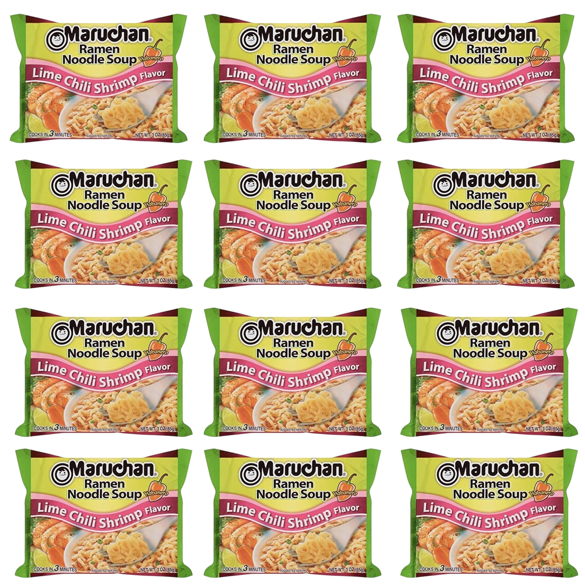 Maruchan Lime Chili Shrimp Ramen Noodle Soup, Spicy Flavor, 3 oz, Pack ...