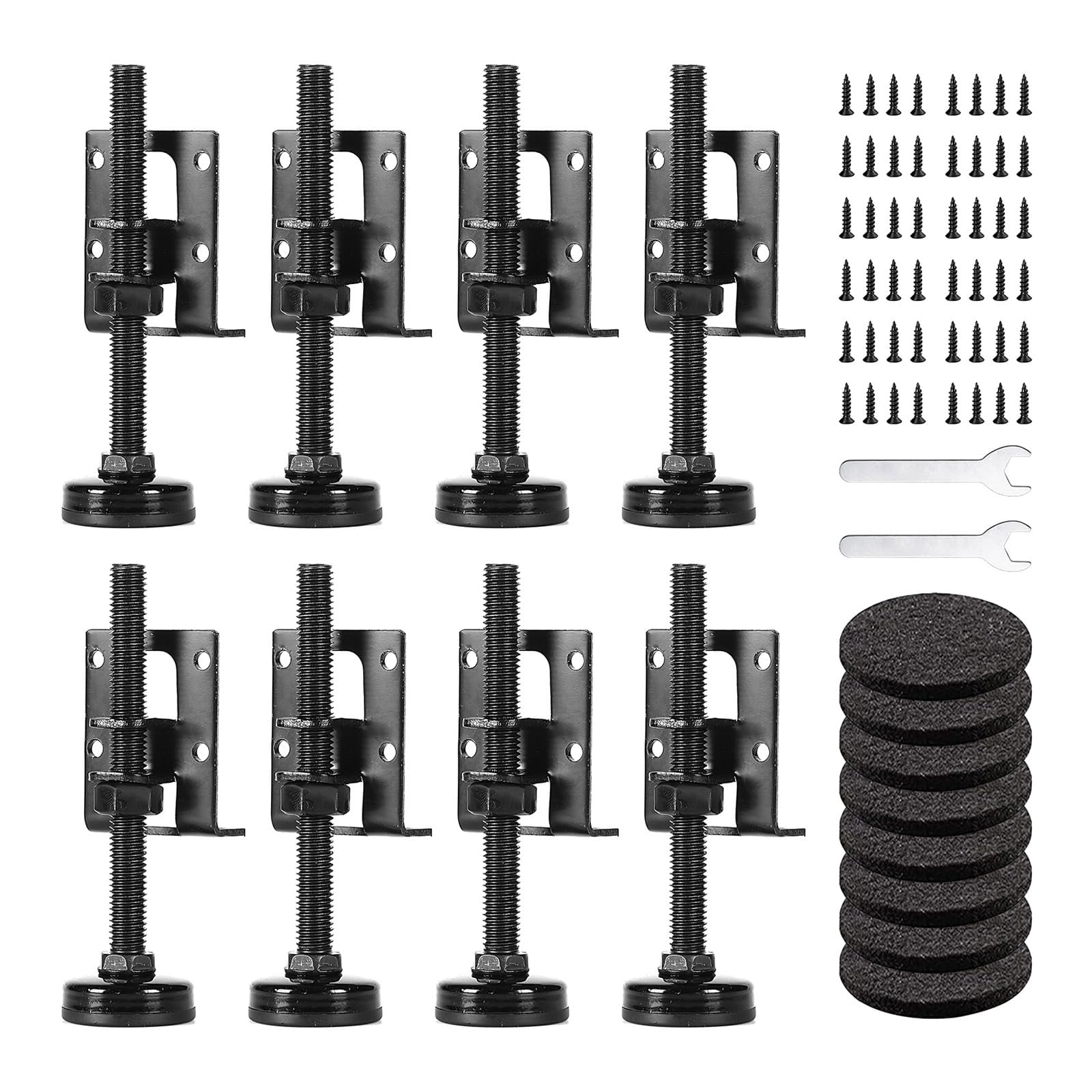 12 Pack Matte Black Heavy Duty Adjustable Leveling Feet For Workbench ...