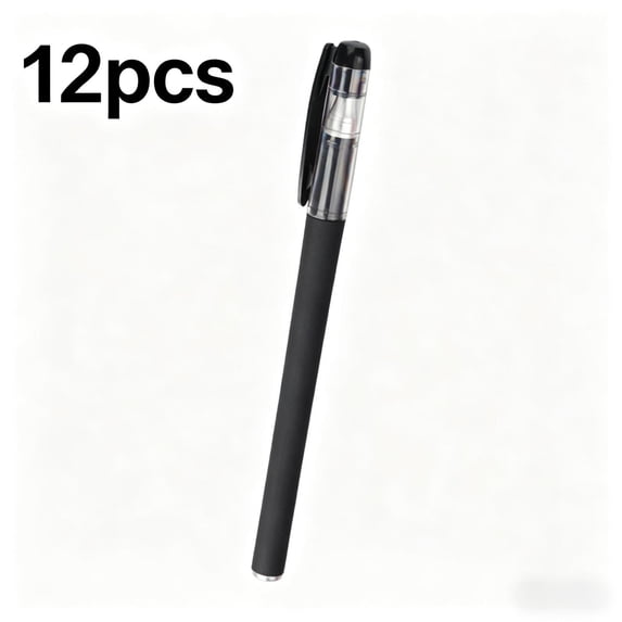 12 Pack Matte Frosted Black Gel Pens, 0.5mm Fine Tip 2ml Smooth Writing ...