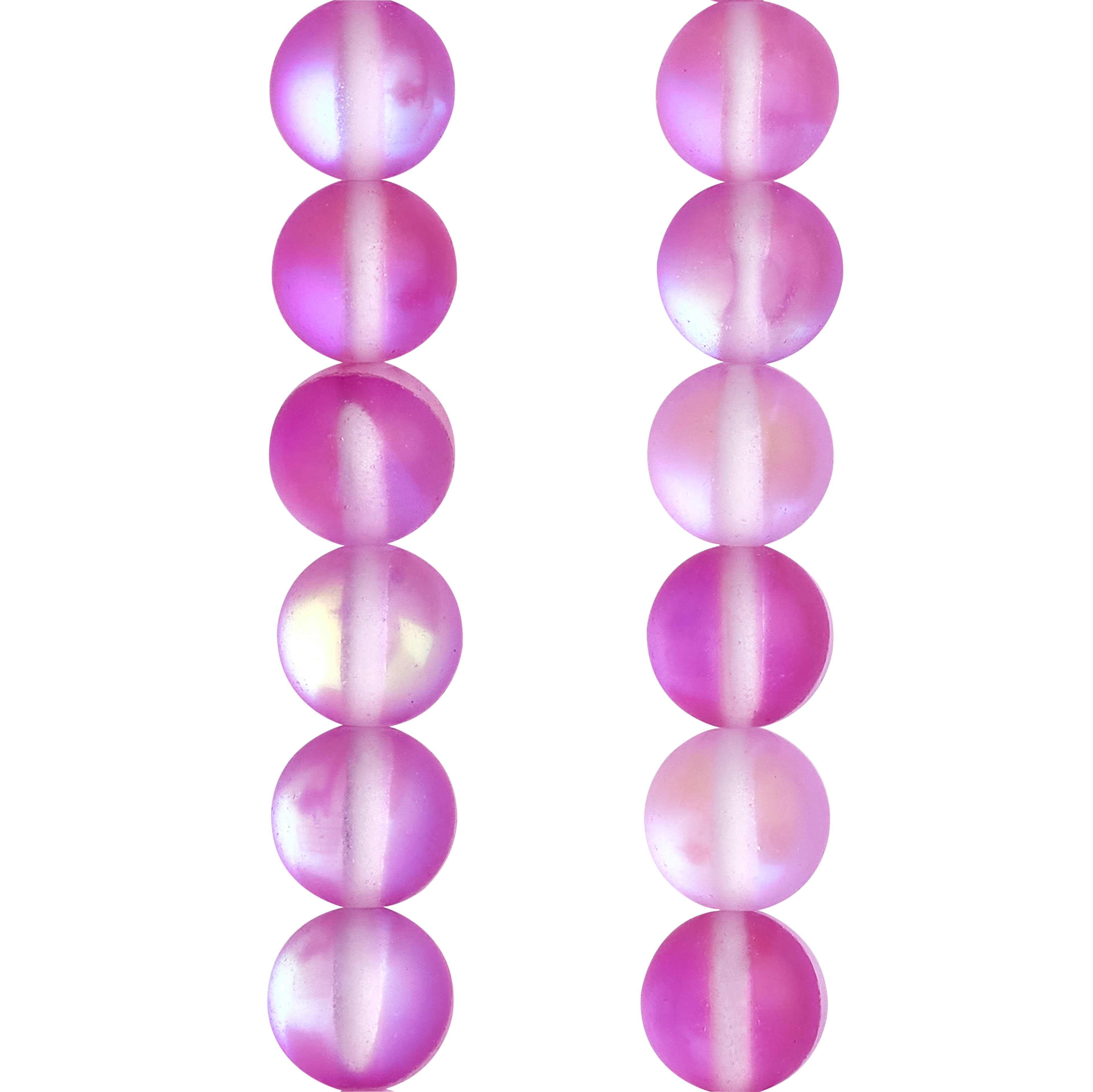 12 Pack: Matte Pink Synthetic Opal Glass Round Beads - 8mm by Bead ...