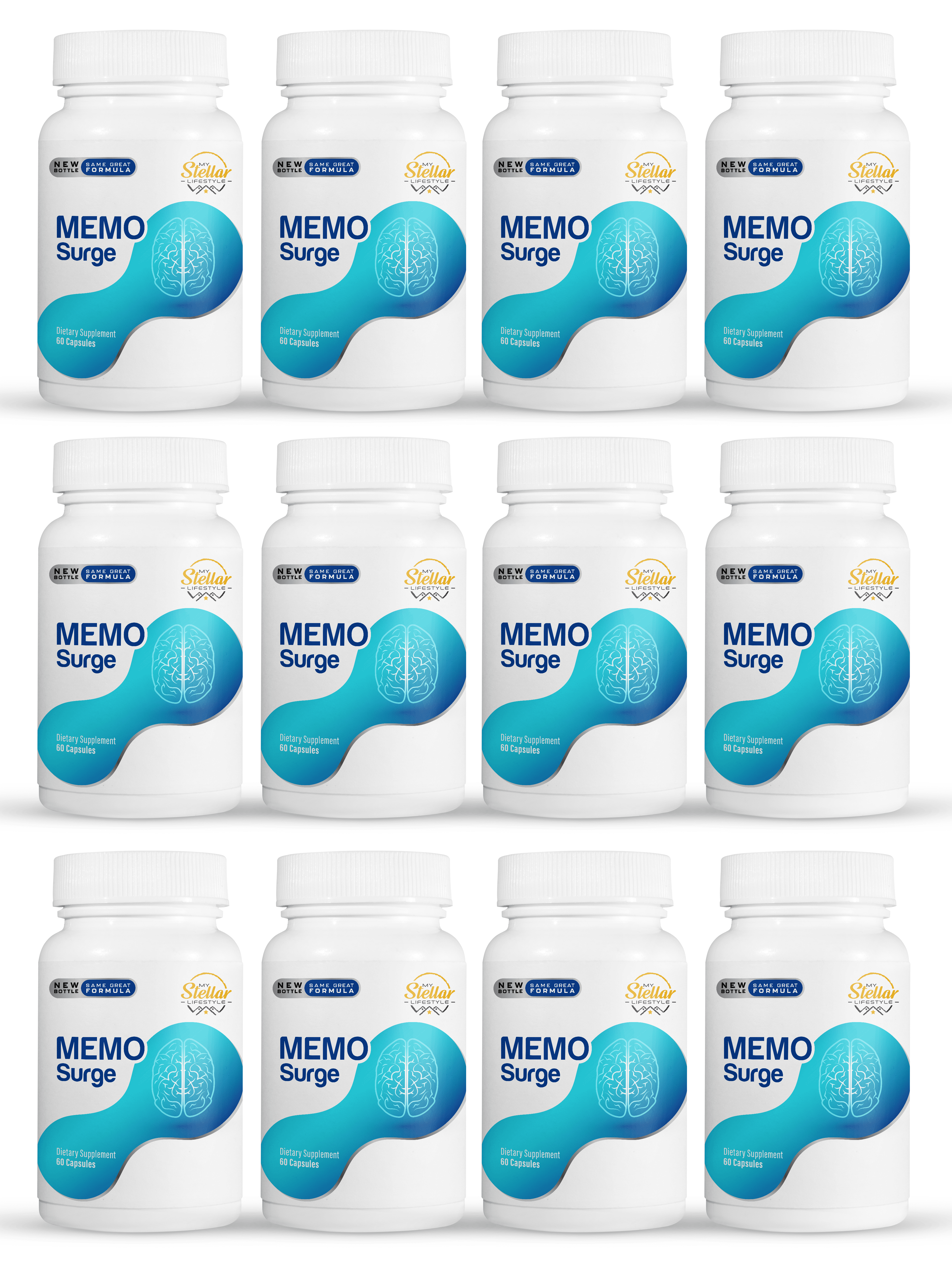 12 Pack Memo Surge - Focus & Memory Support - 60 Capsules x12 - Walmart.com