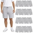 12-Pack Men's 5 Pocket Fleece Cargo Shorts, Cotton Blend Drawstring ...