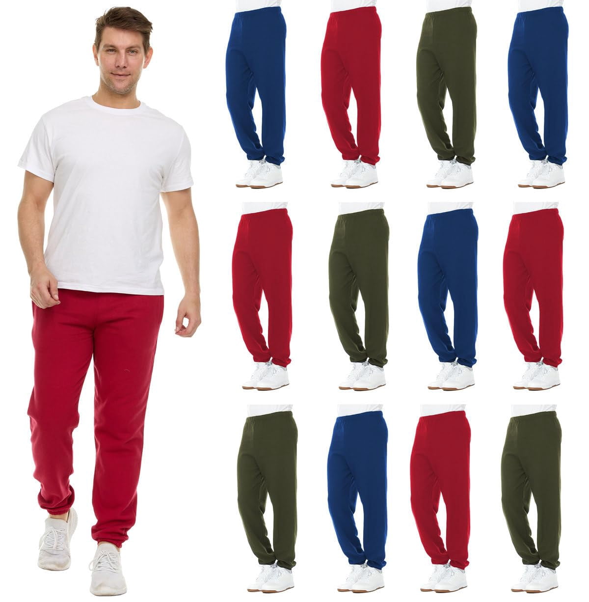 12 Pack Men’s Wholesale Jogger Sweatpants Mixed Assortment Colors ...