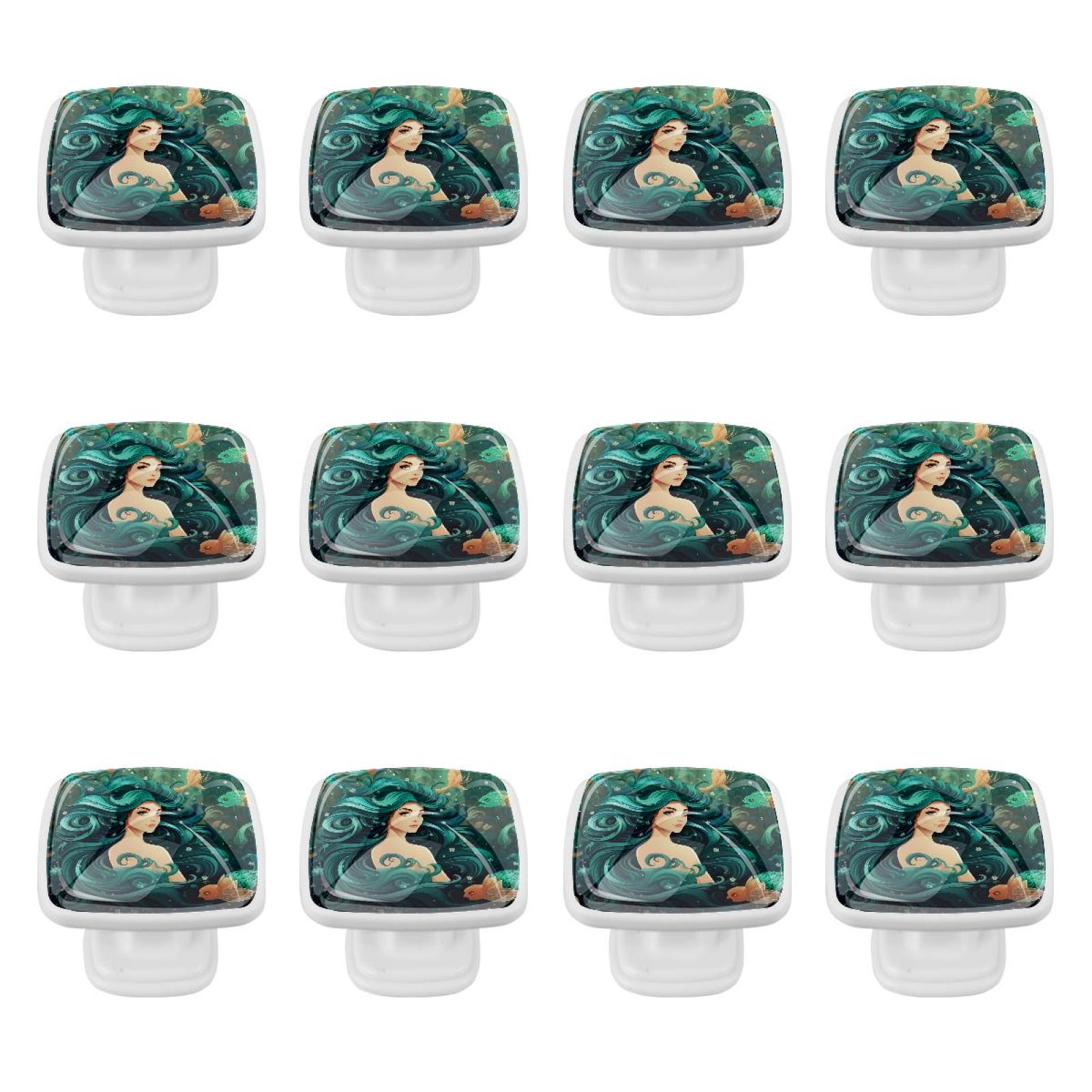 12 Pack Mermaid Kitchen Cabinet Square Knob Cabinet Hardware for ...