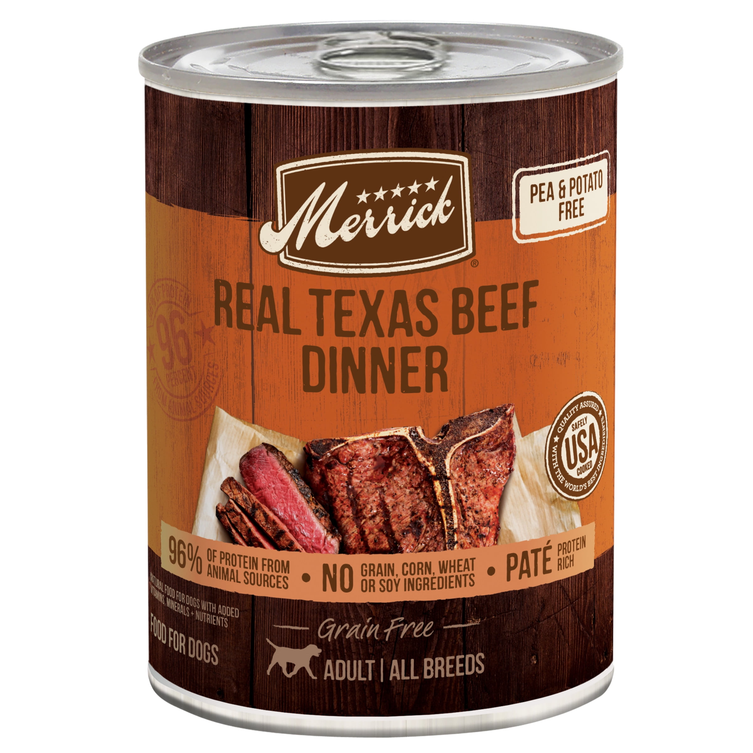 (12 Pack) Merrick Grain Free Wet Dog Food Real Texas Beef Dinner ...