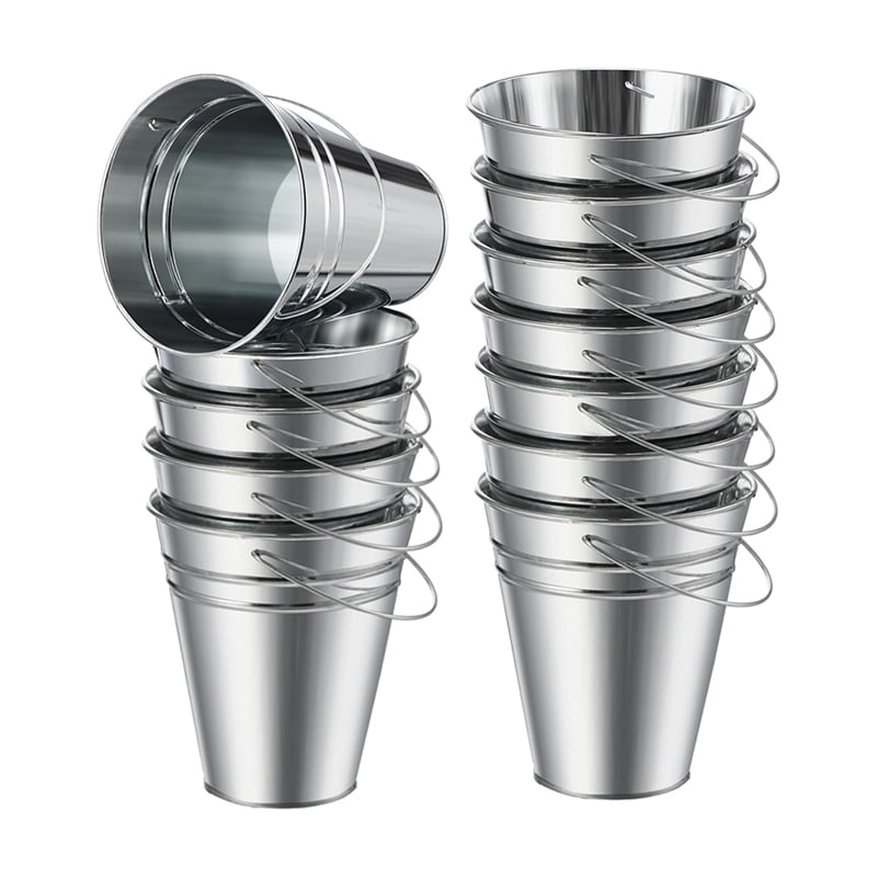 12 Pack Metal Buckets with Handle,Basket Bucket for Kids, Kids Supplies ...