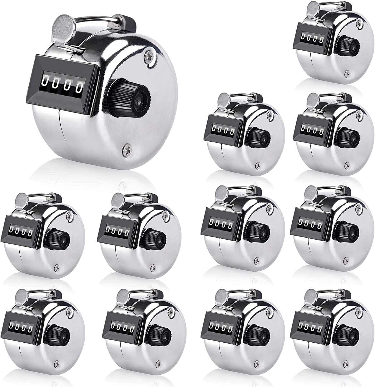 12 Pack of Metal Hand Tally Counter,4-Digit Lap Counter Clicker, Manual ...