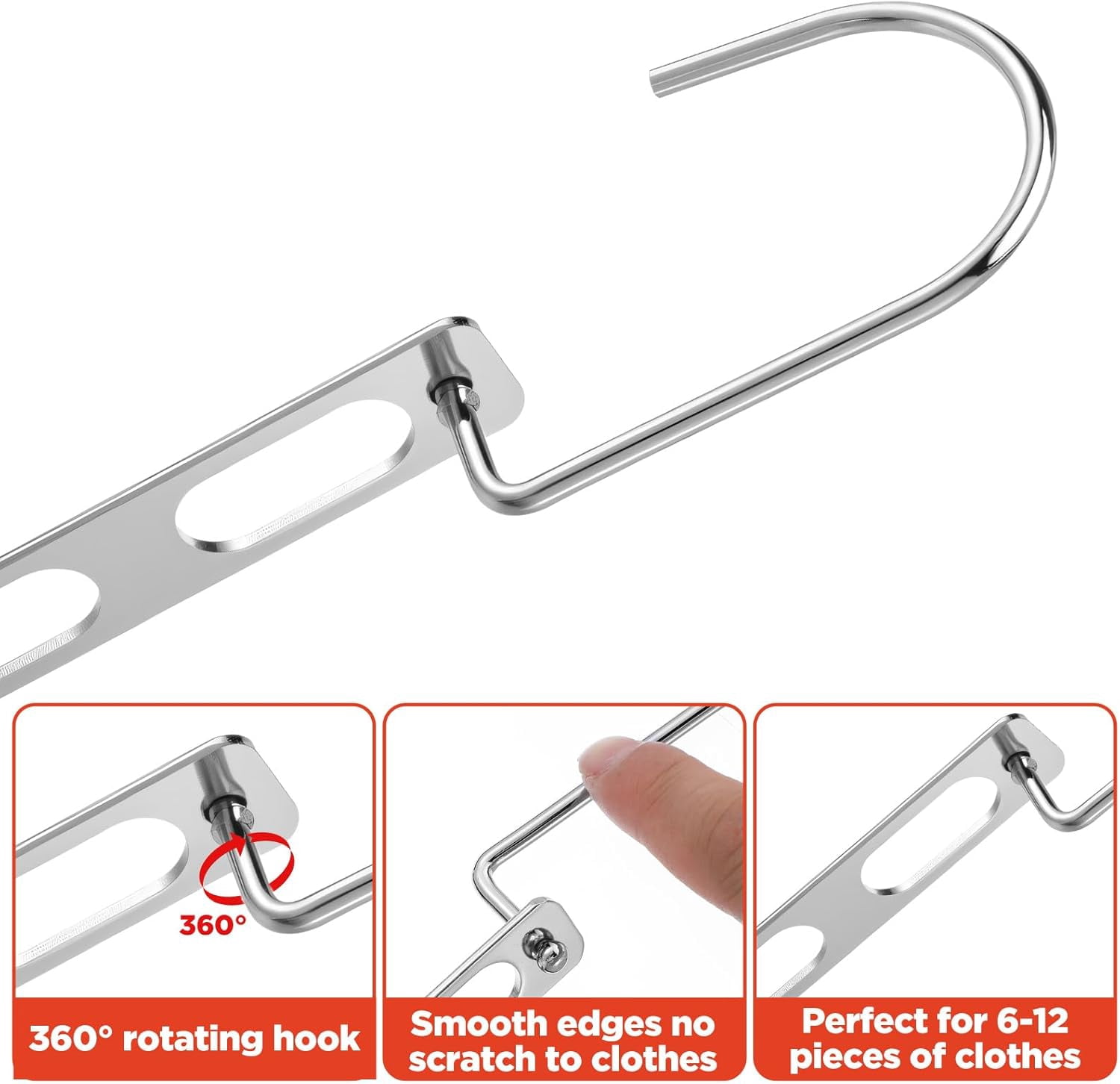 12-Pack Metal Hanger Organizer, Foldable Closet Hanger Rack, Sturdy ...