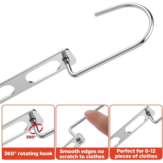 12-Pack Metal Hanger Organizer, Foldable Closet Hanger Rack, Sturdy ...