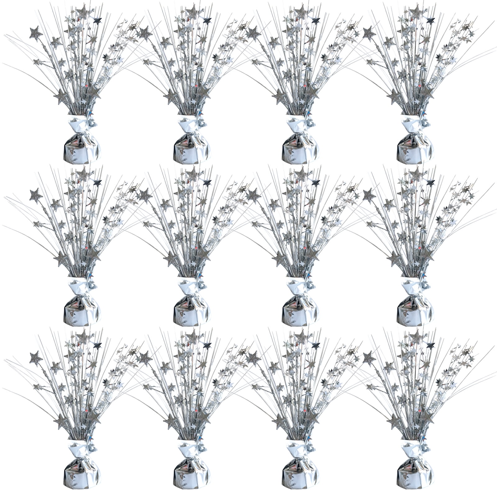 12 Pack Metallic Blue Foil Spray Centerpieces Stars Brust Table ...