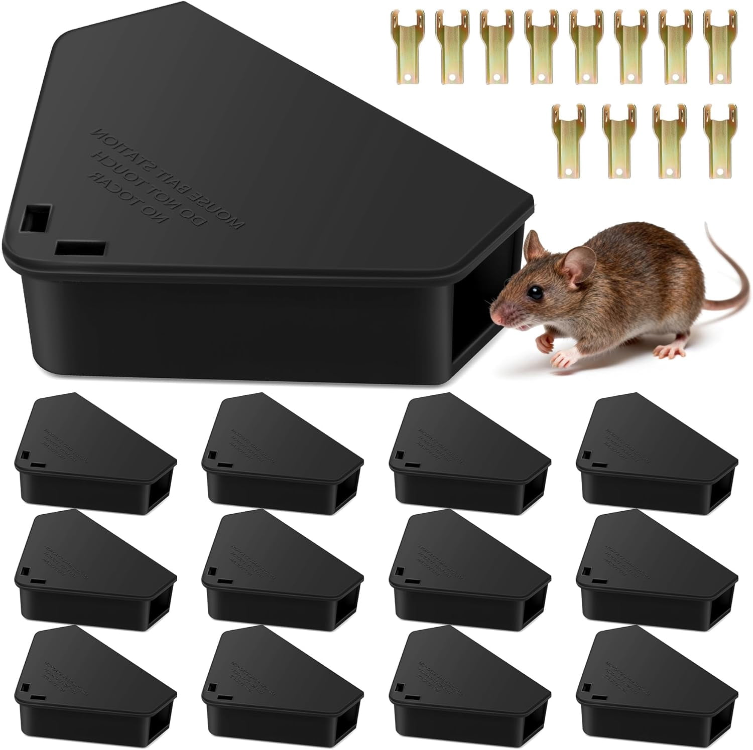 12 Pack Mice Bait Stations with Keys, Mouse Stations, Weather‑Resistant ...