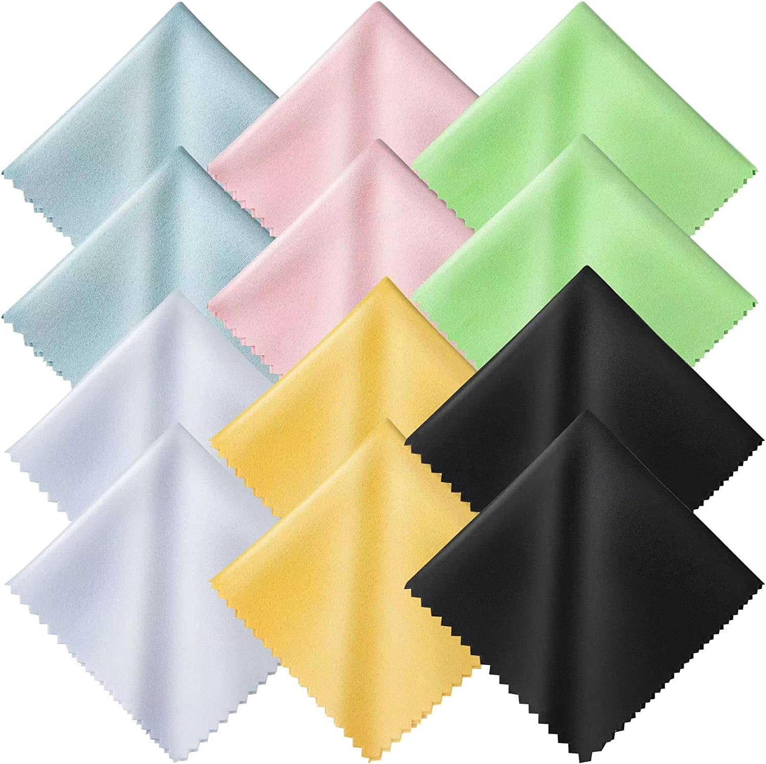 12-Pack Microfiber Cleaning Cloths - Multicolor for Electronics ...