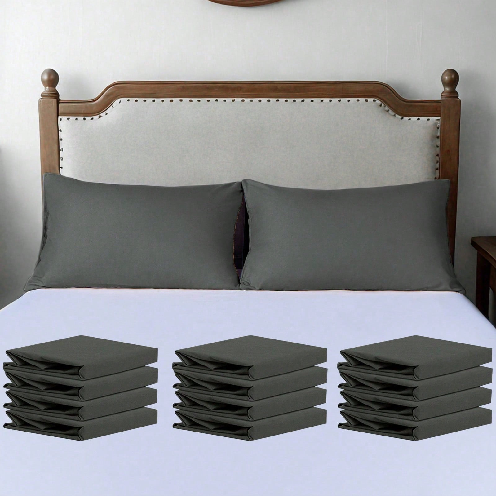 12 Pack Microfiber Pillowcases, Soft And Durable, Wrinkle-Free, Fade ...