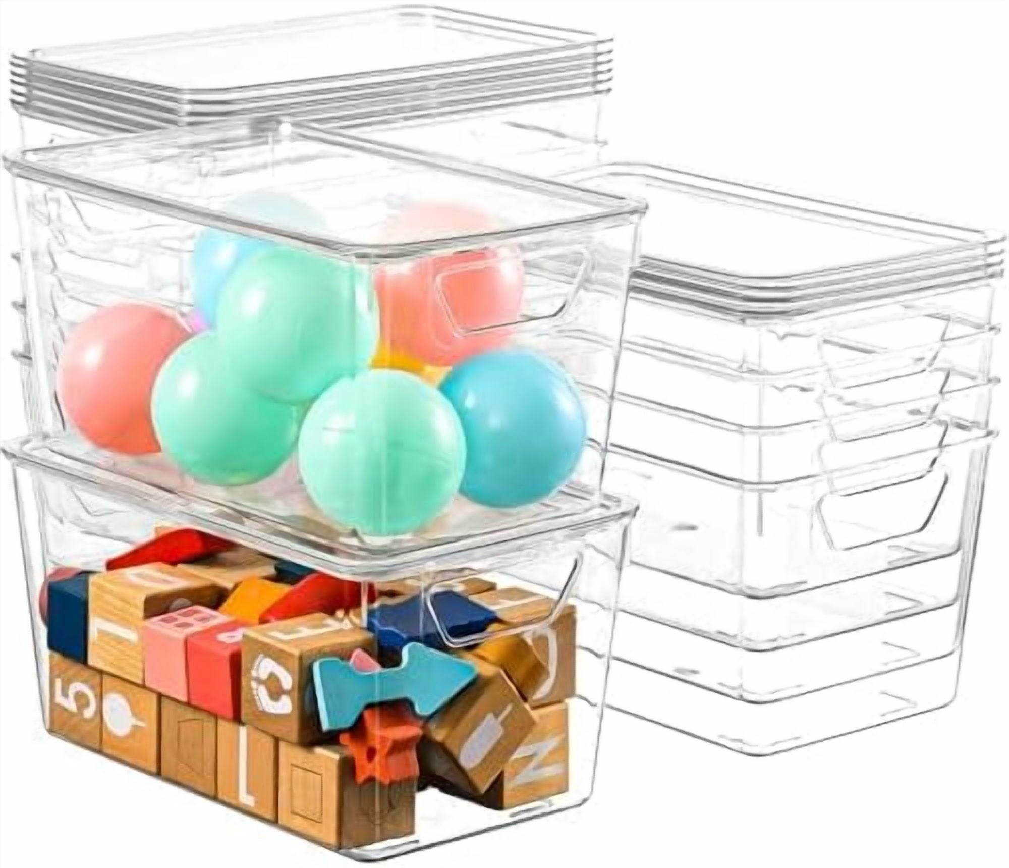 12 Pack Middle Stackable Storage Boxes for Storage and Organization ...