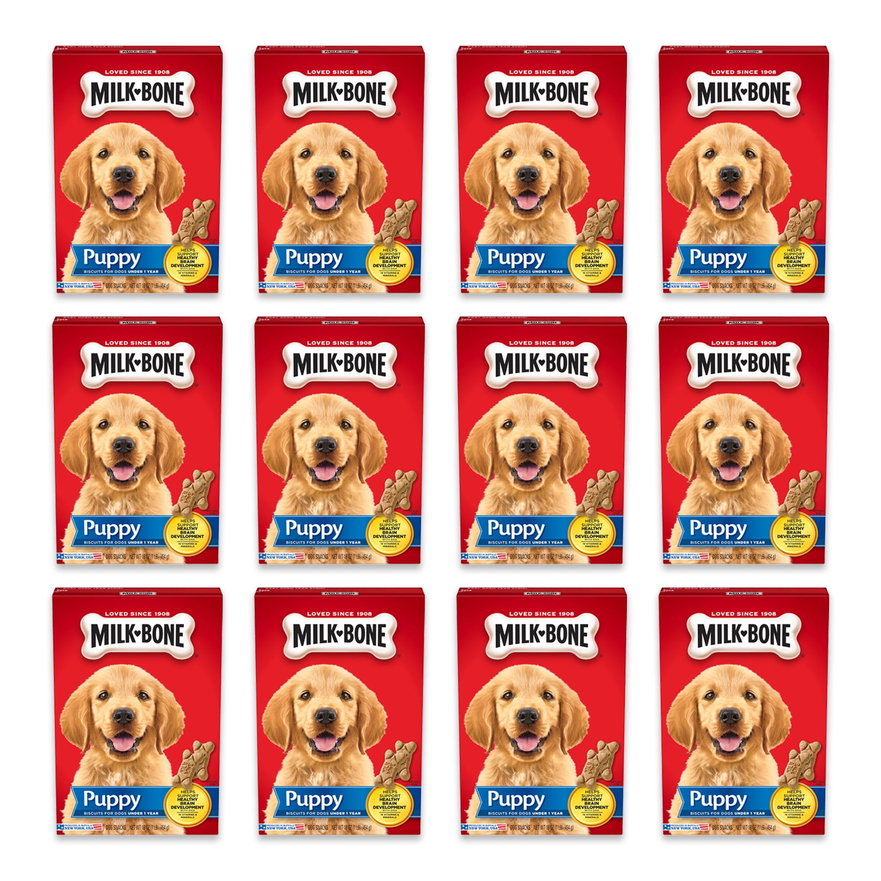 Milk-Bone Original Puppy Biscuits, Doggie Snack, 16-Ounce (Pack of 12 ...