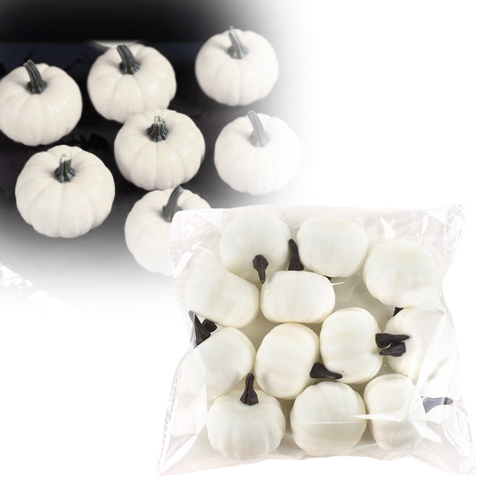12PCS Small Lifelike Artificial Pumpkins Fall Decor Set for ...