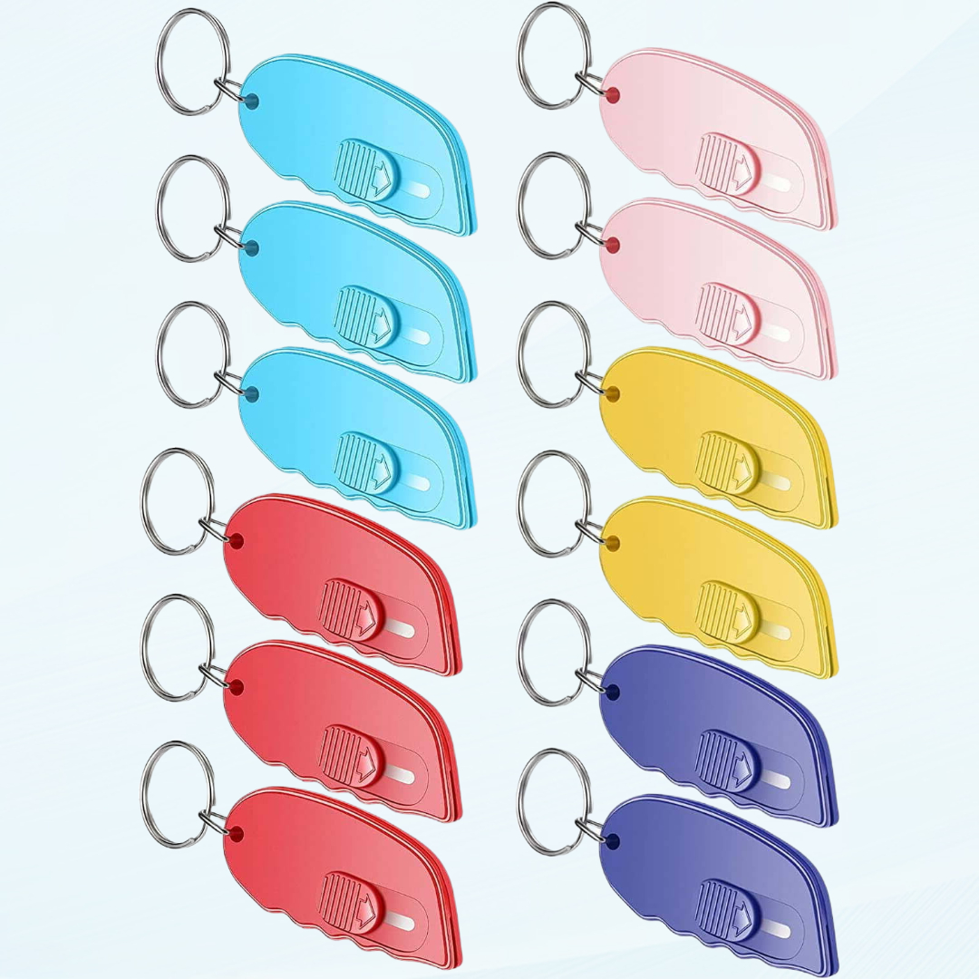 12 Pack Mini Box Cutter Portable Mini Keychain Box Cutter with Auto ...