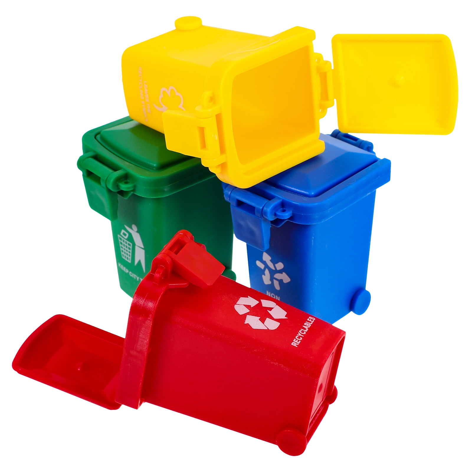 12 Pack Mini Curbside Vehicle Garbage Bin Trash Can Toy Kids Toy Push ...