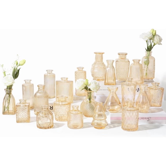 12 Pack Mini Flower Glass Vases, Small Clear Bud Vases Bulk for ...