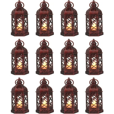 24 Pcs Mini Lantern Decorative with Flickering Led Candle Bulk Vintage ...