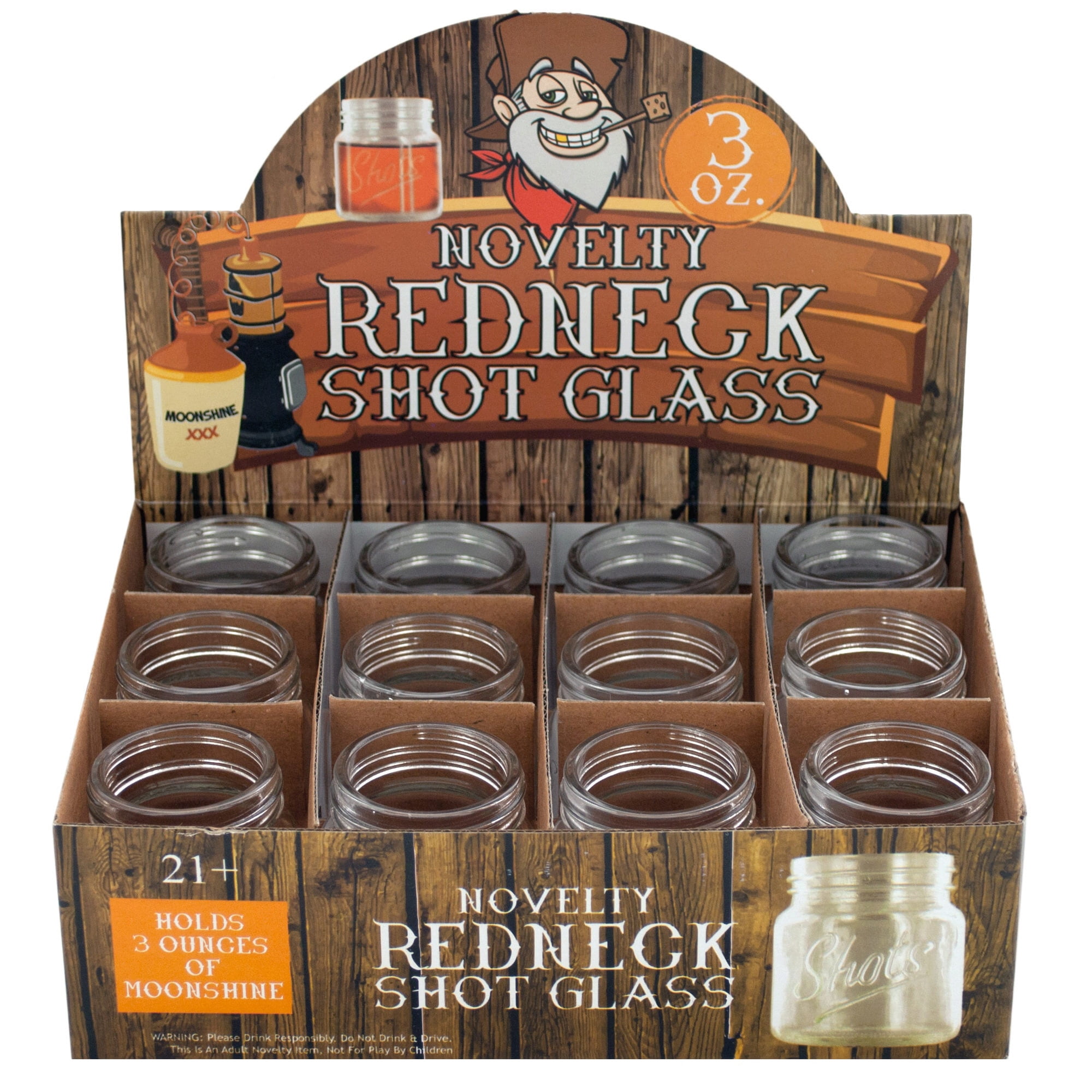 12 Pack Mini Mason Jar Style Shot Glass with Raised Shots Design for ...