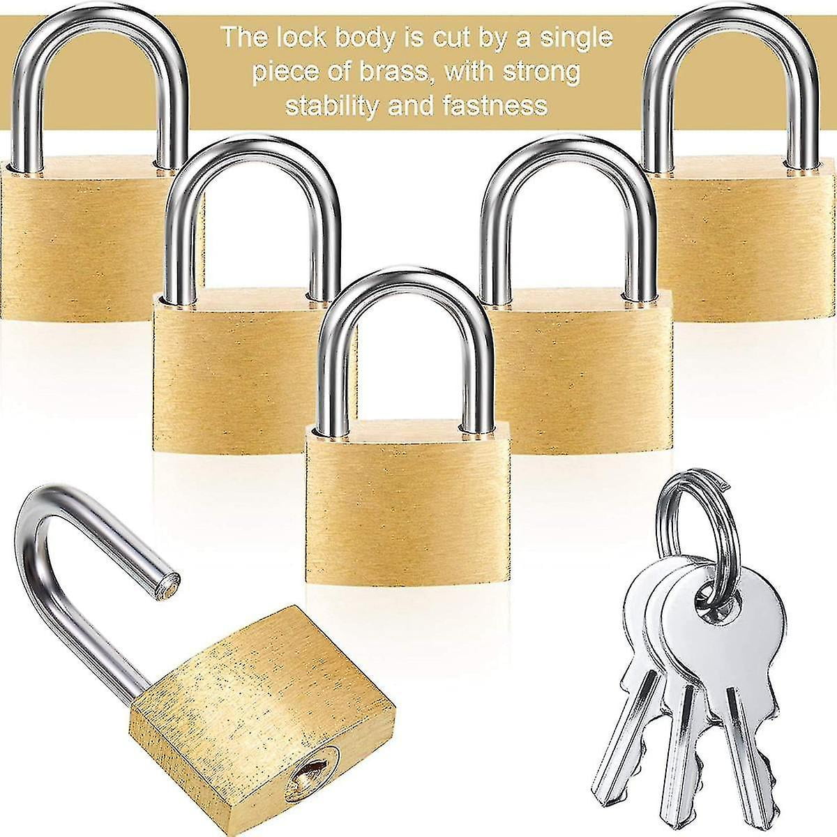 12 Pack Mini Padlock Small Padlock Solid Brass Locks With 3 Key For ...