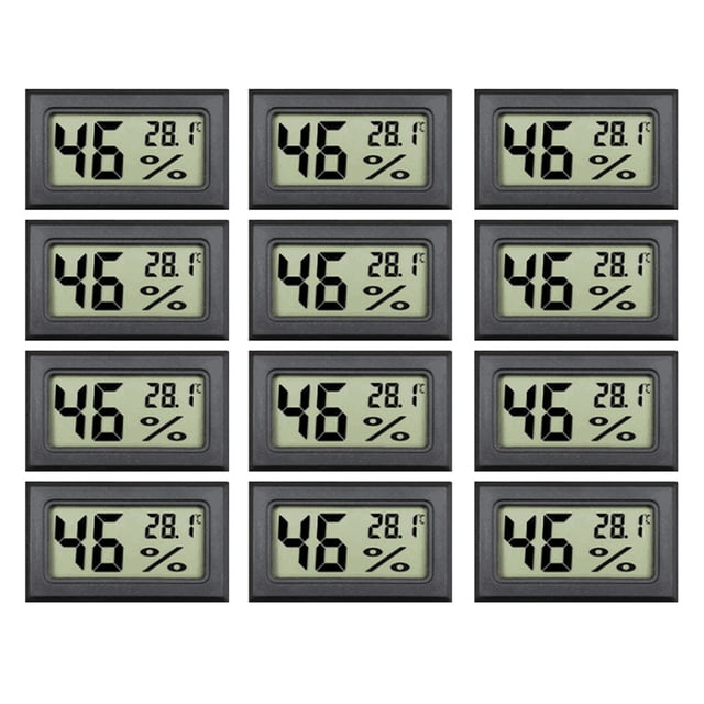 12 Pack Mini Small Digital Electronic Temperature Humidity Meter Gauge ...