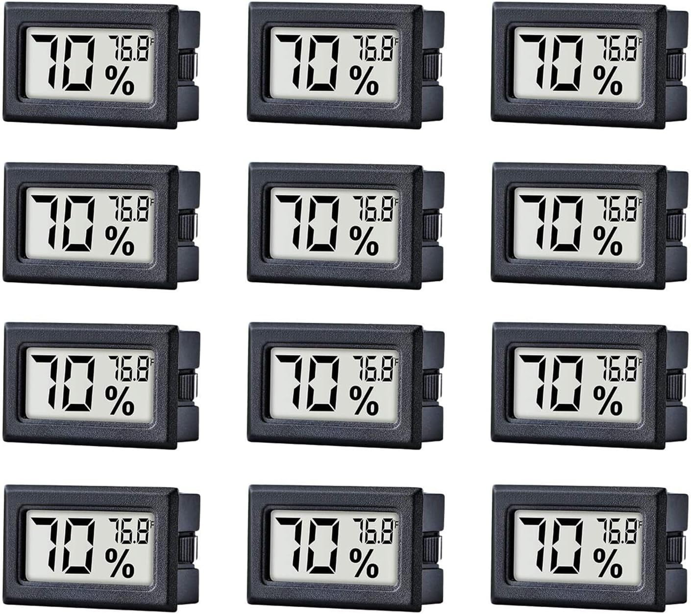 12 Pack Mini Small Digital Electronic Temperature Humidity Meters Gauge ...
