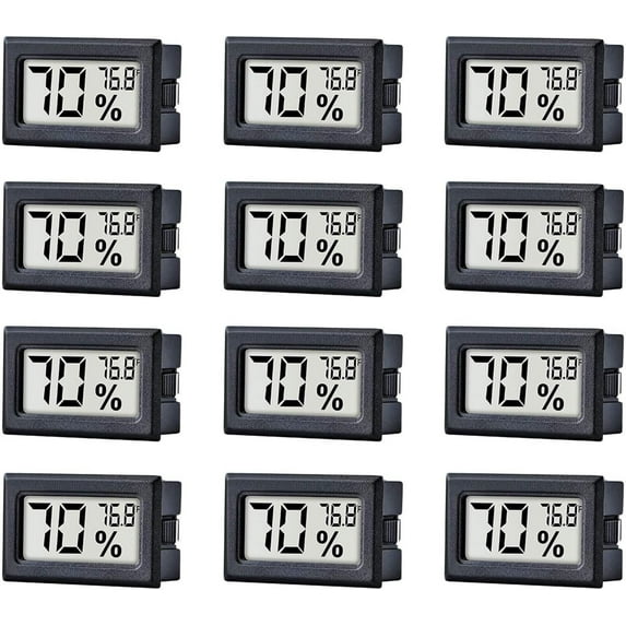 12 Pack Mini Small Digital Electronic Temperature Humidity Meters Gauge ...
