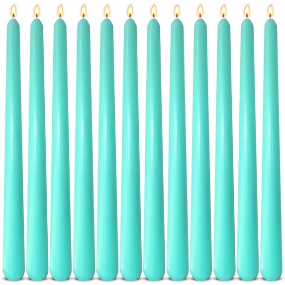 12-Pack Mint Green Unscented Taper Candles, 10 Inch Dripless Smokeless ...