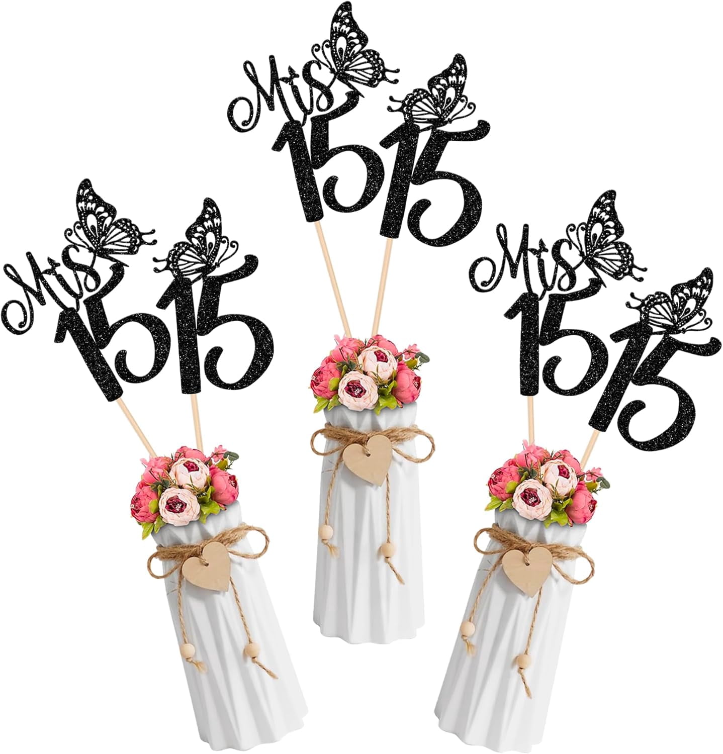 12 Pack Mis 15 Centerpiece Sticks, Happy 15th Birthday Party ...