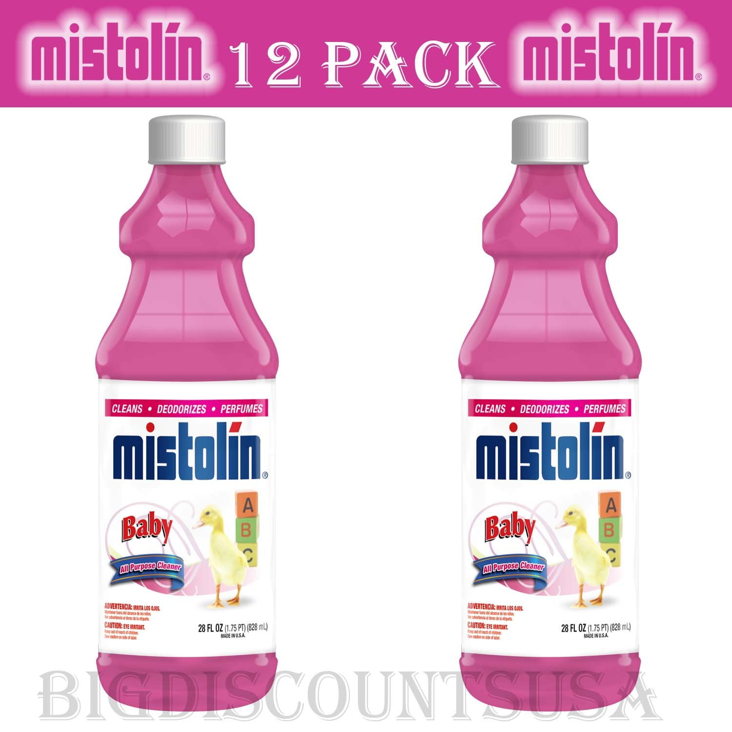 12 Pack Mistolin General All Purpose Cleaning Solution Kit Baby Scent ...